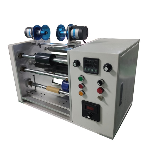 Tabletop mini TTR slitter rewinder