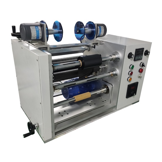 Tabletop mini TTR slitter rewinder